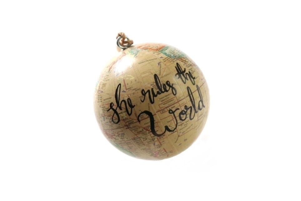 Personalized Christmas Bauble World Globe Christmas Ornament, Map ...