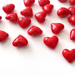 Small Red Hearts , Red Glass Hearts , Tiny Red Hearts , Red Valentine ...