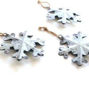 Large Snowflake Ornament , Metal Snowflakes , Galvanized Christmas ...