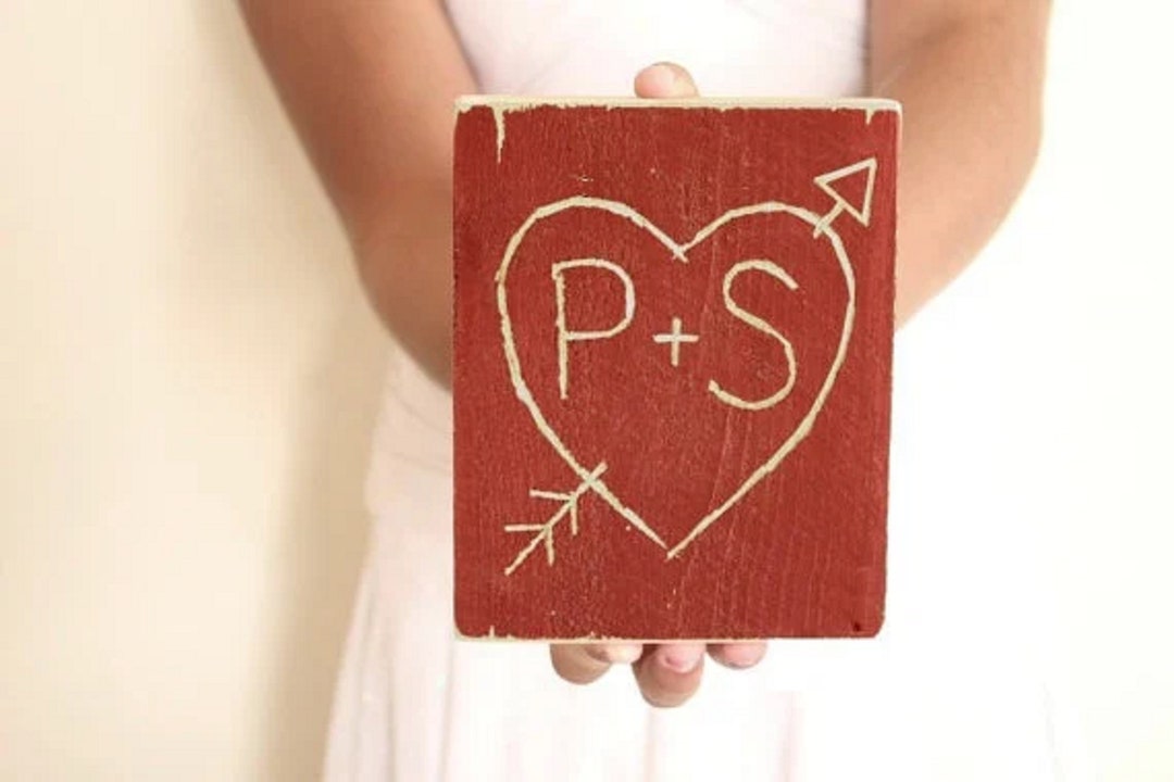 Rustic Initial Sign , Carved Initials Tree , Initial Sign Wood ...