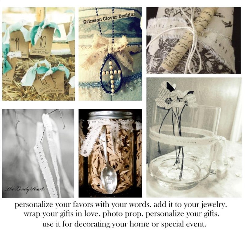 Personalized Rustic Ribbon . 2 Yards Frayed Ribbon for Ribbon - Etsy