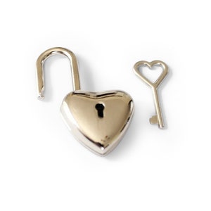 Small Heart Lock With Heart Key / Heart Padlock & Key Heart Charm ...