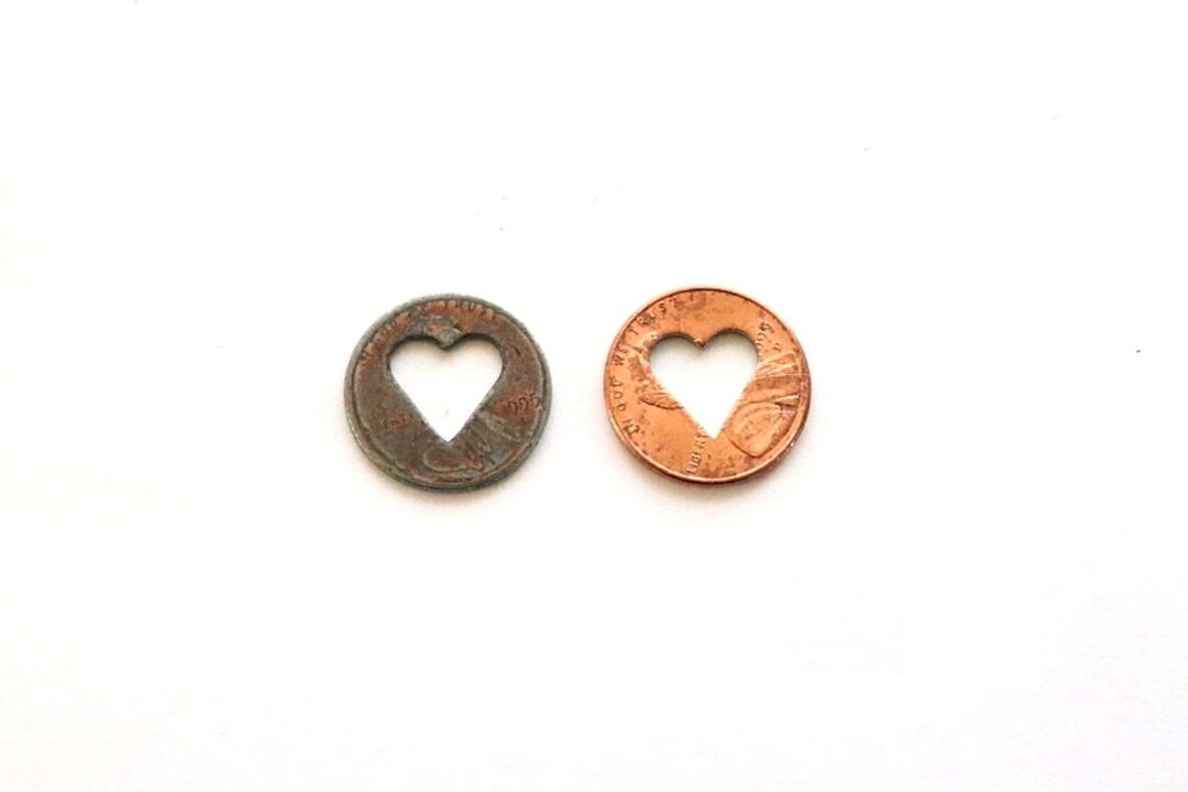 Lucky in Love , 2 Heart Penny , Copper Wedding Decor . Lucky Charm ...