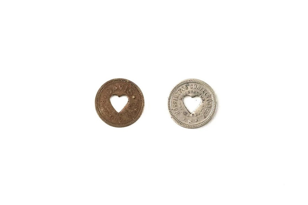 Heart Token Vintage Love Token, Valentines Gift, Vintage Heart Coin ...