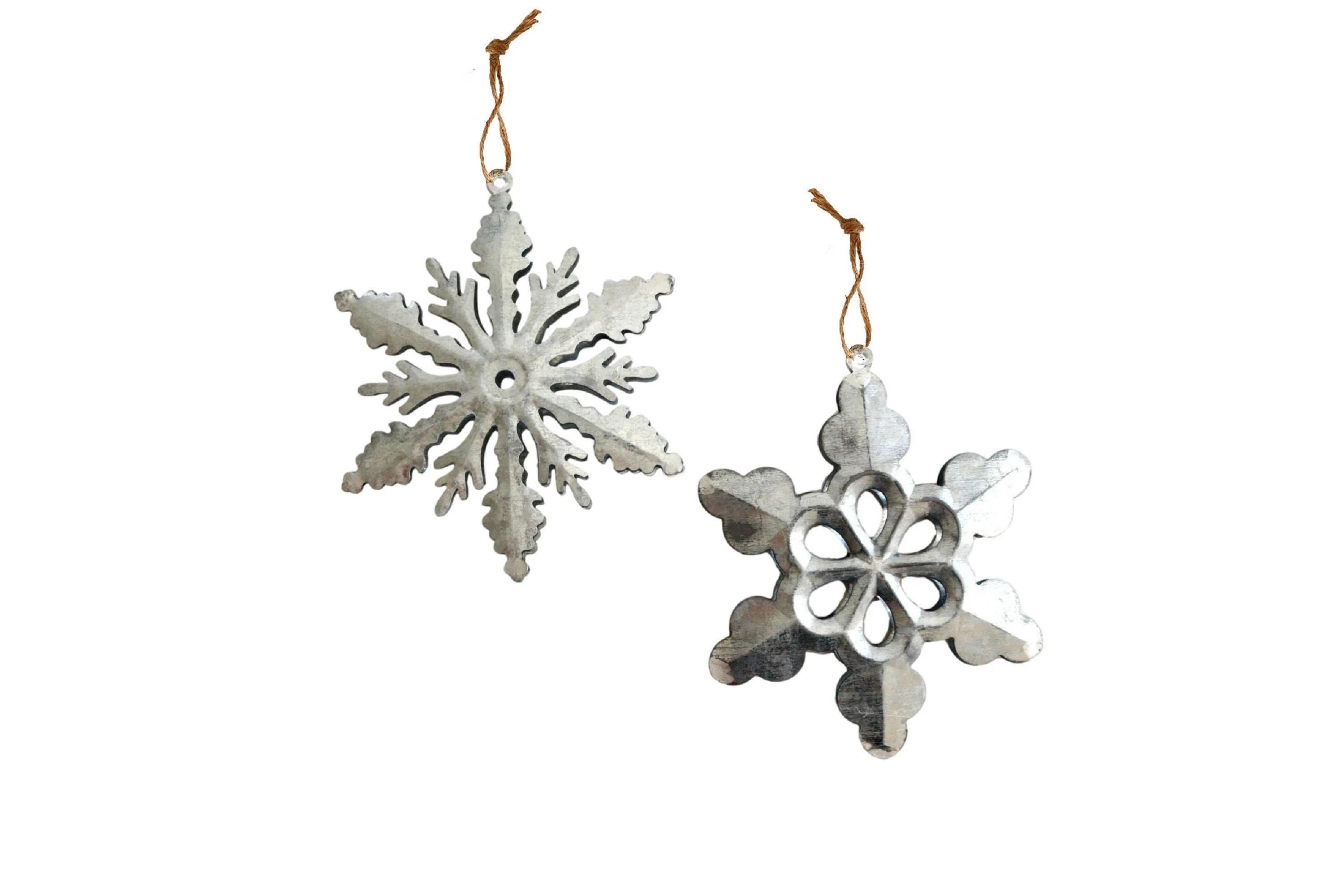 Galvanized Metal Snowflakes , Galvanized Ornaments , Large Metal ...