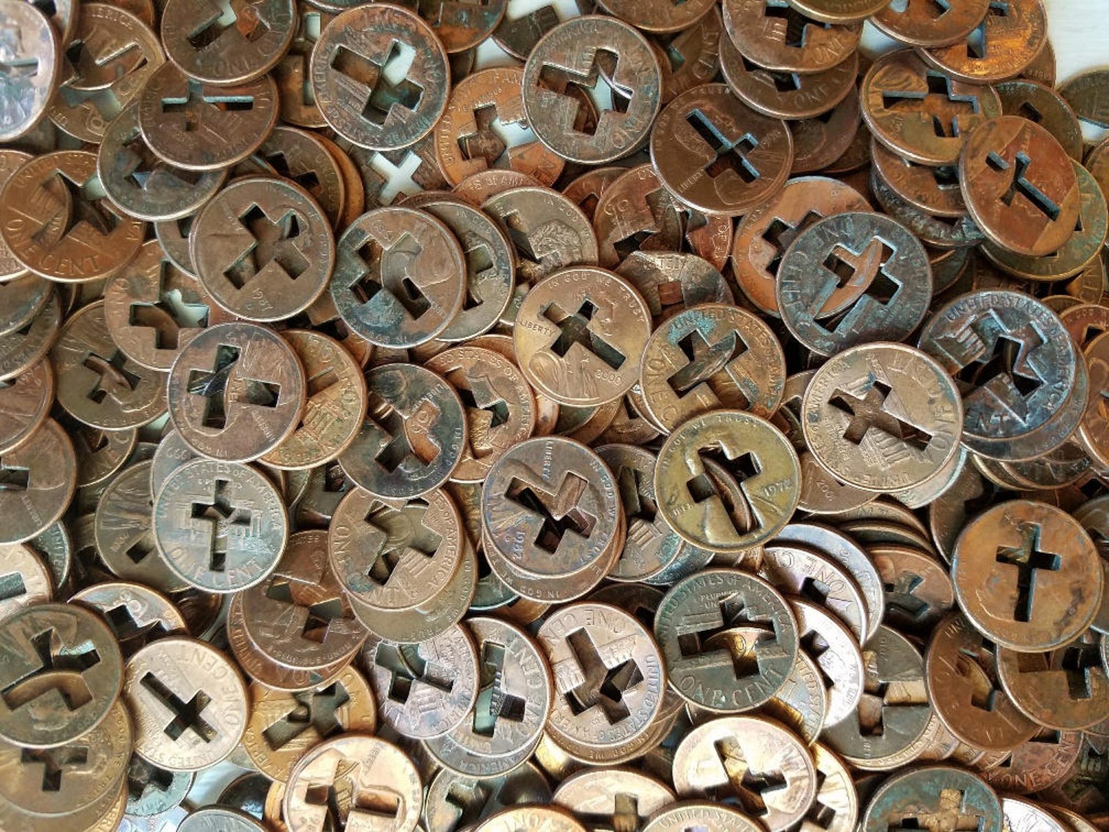 Cross Penny Cross Pennies From Heaven . Baptism Favors . - Etsy