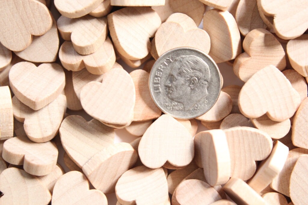 100 Small Wooden Hearts 1/2 Inch Small Wood Hearts Little | Etsy