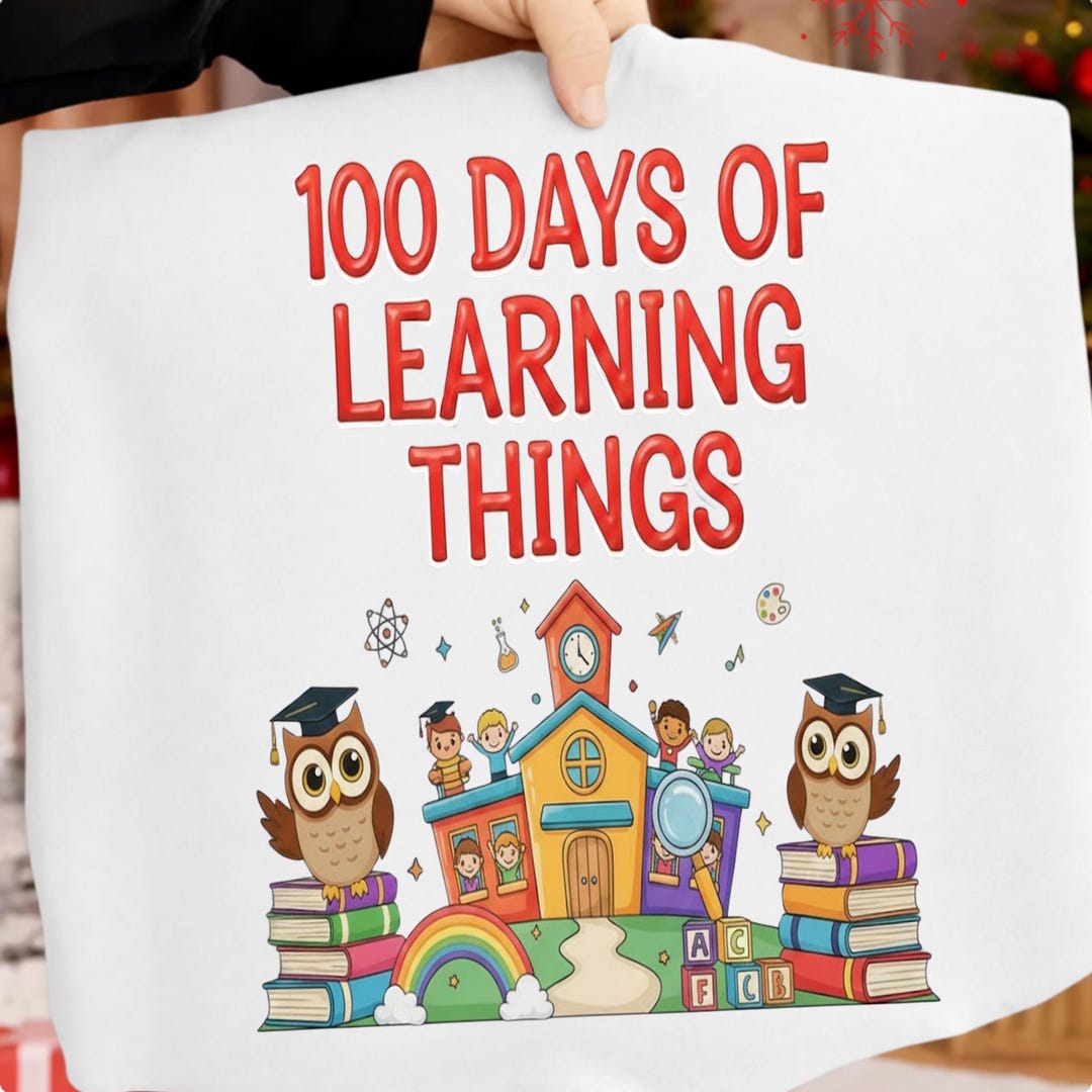 100 Days of Learning Things PNG, School Celebration Design, Teacher ...