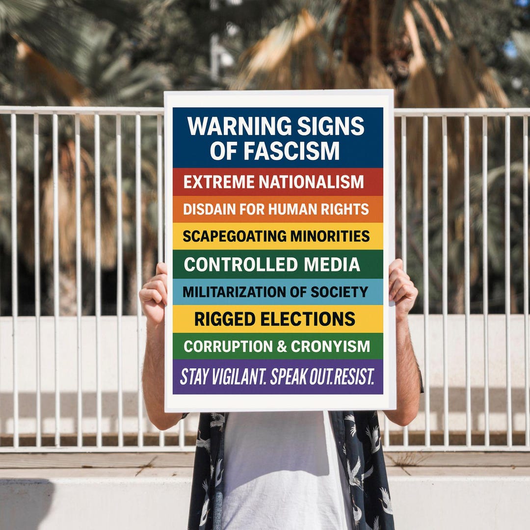 Fascism Warning Sign – Anti-trump Printable – No Kings Protest Download ...