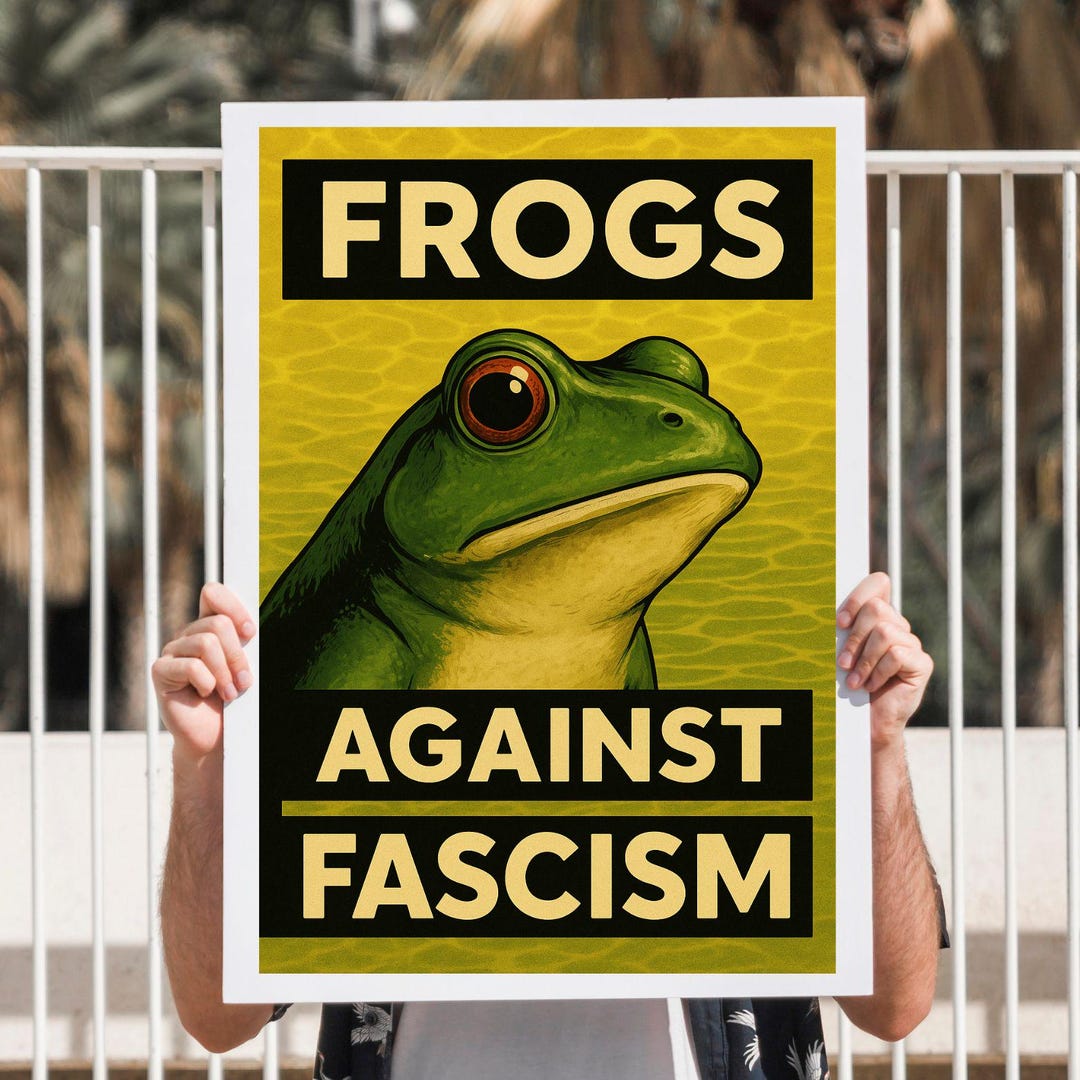 Buy No Kings Protest Sign PRINTABLE, Portland Frog Anti-ice, Anti-trump ...