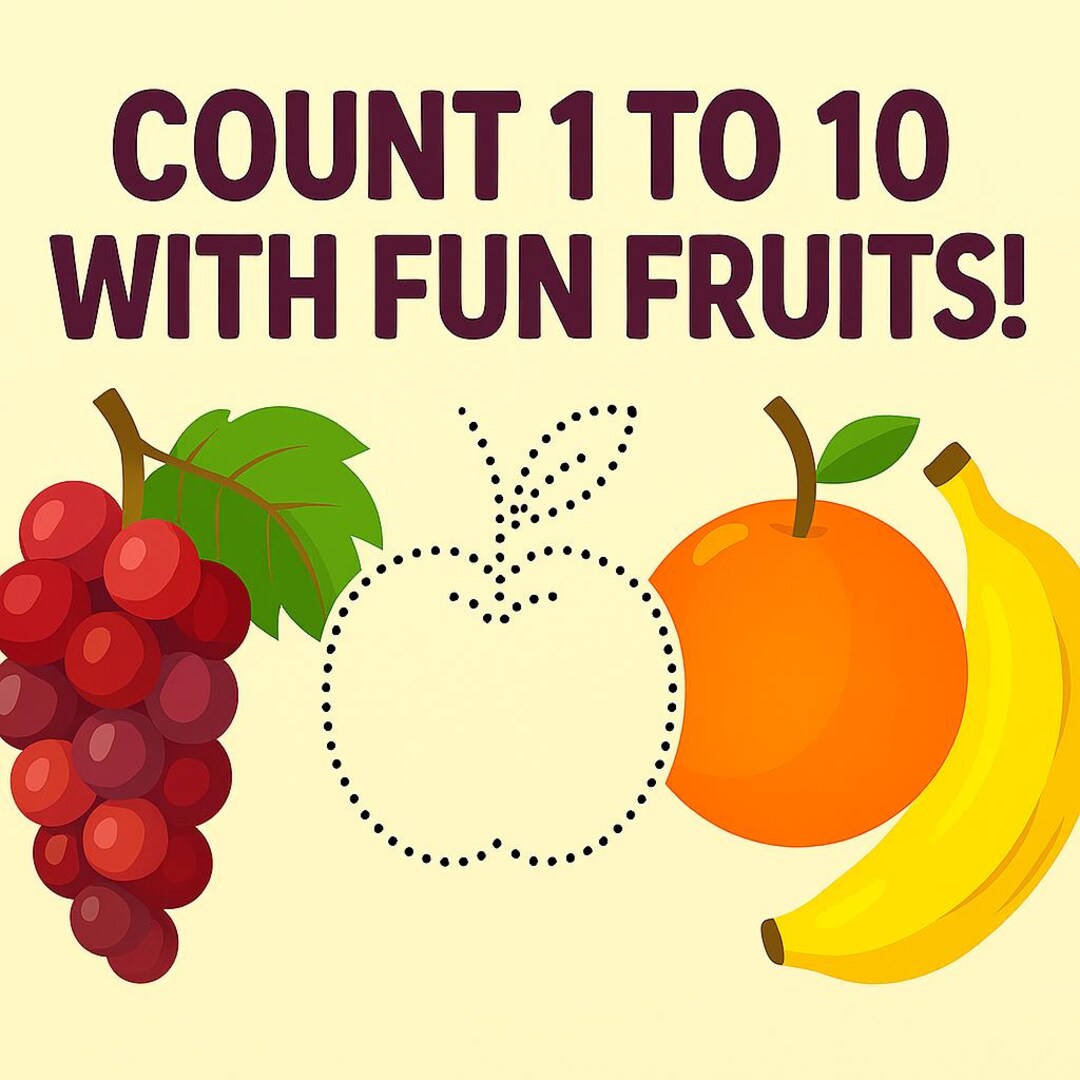 Count 1 to 10 With Fun Fruits! | Printable Preschool Counting & Tracing ...