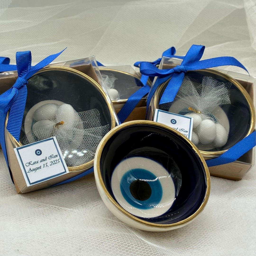 Greek Wedding, Handmade Evil Eye Ceramic Bowl, Italian Wedding Favor ...