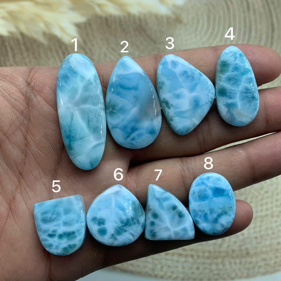 Amazing Quality Beautiful Blue Color Larimar Cabochon Gemstone ...
