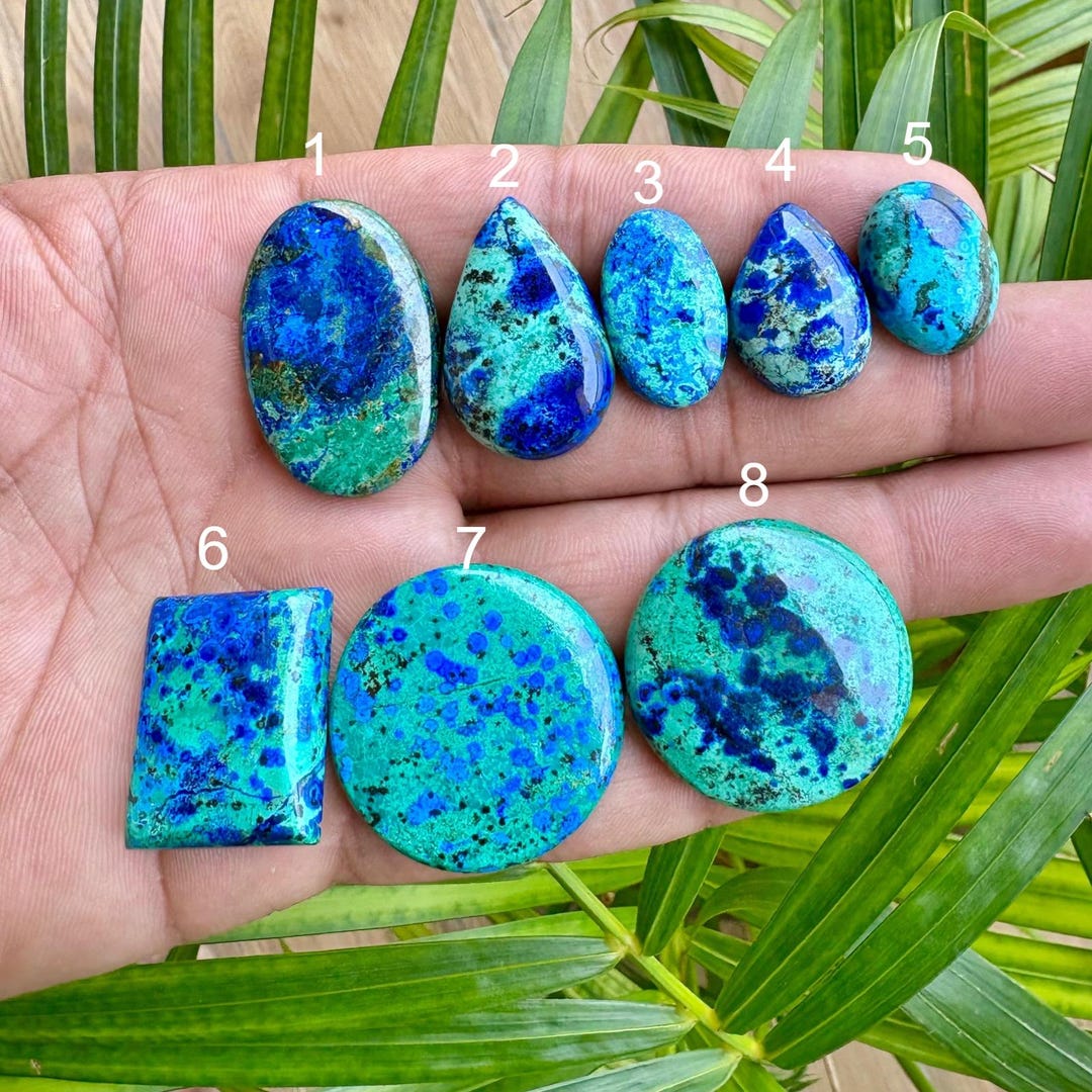 Natural Azurite Cabochon, Mix Shape Azurite Gemstone Cabochon, Flat ...