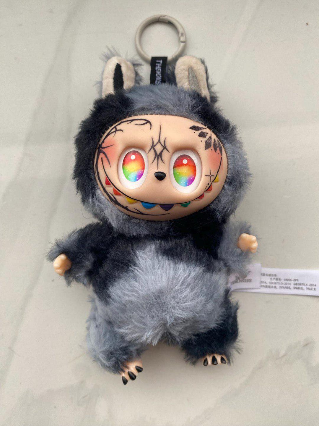 Seltenes Labubu - Schwarzes Labubu - Handbemaltes Labubu – Tattoo ...