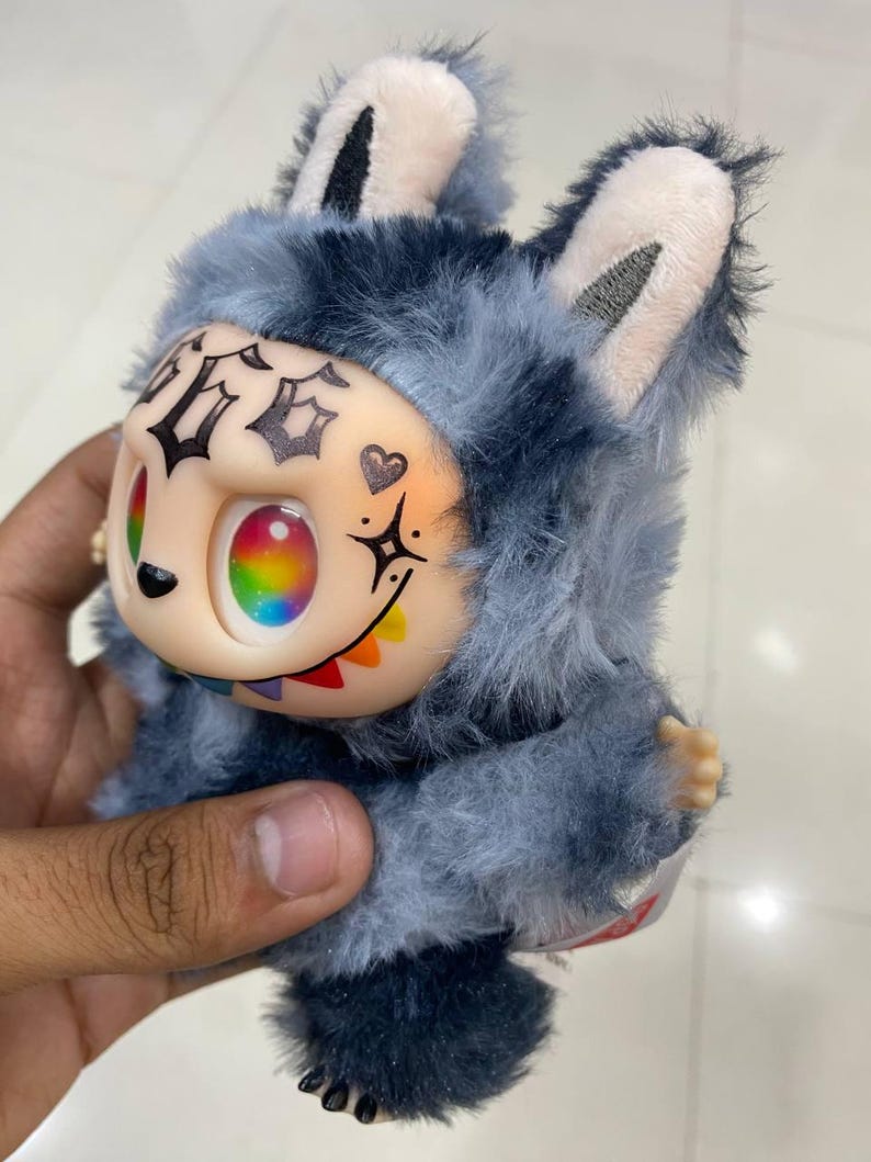 Rare Labubu Plush With Unique Tattoo Design, Hand-painted Fantasy Toy ...
