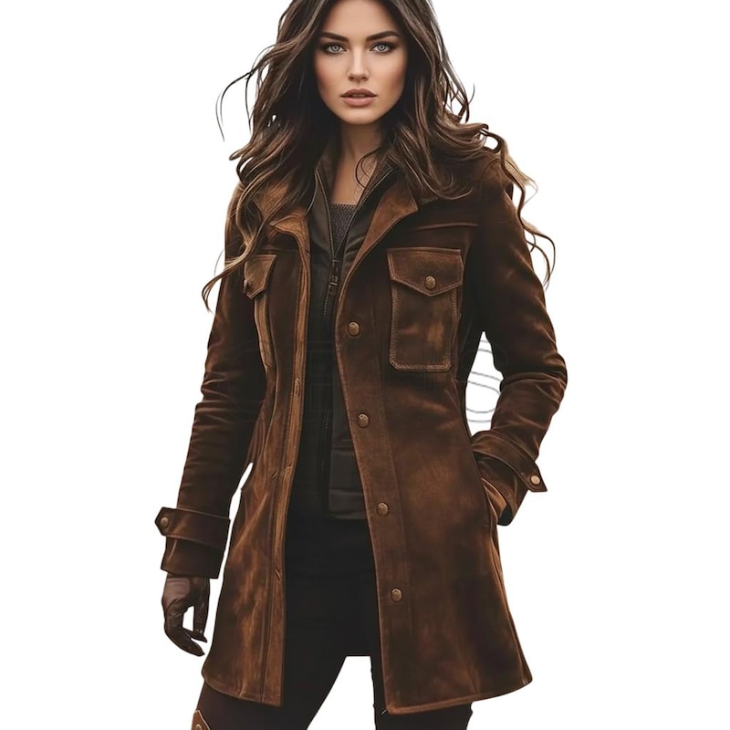 Suede Jacket Woman Long - Etsy