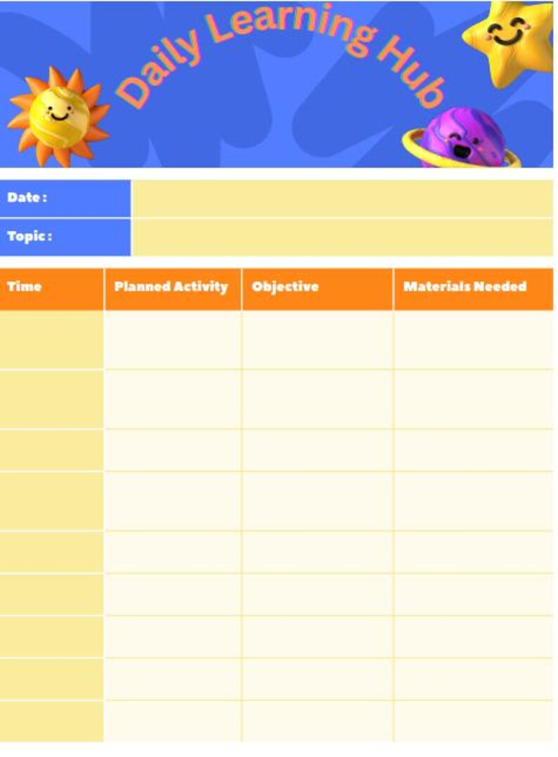 Editable Daily Lesson Plan Template | Preschool & Kindergarten Teacher ...