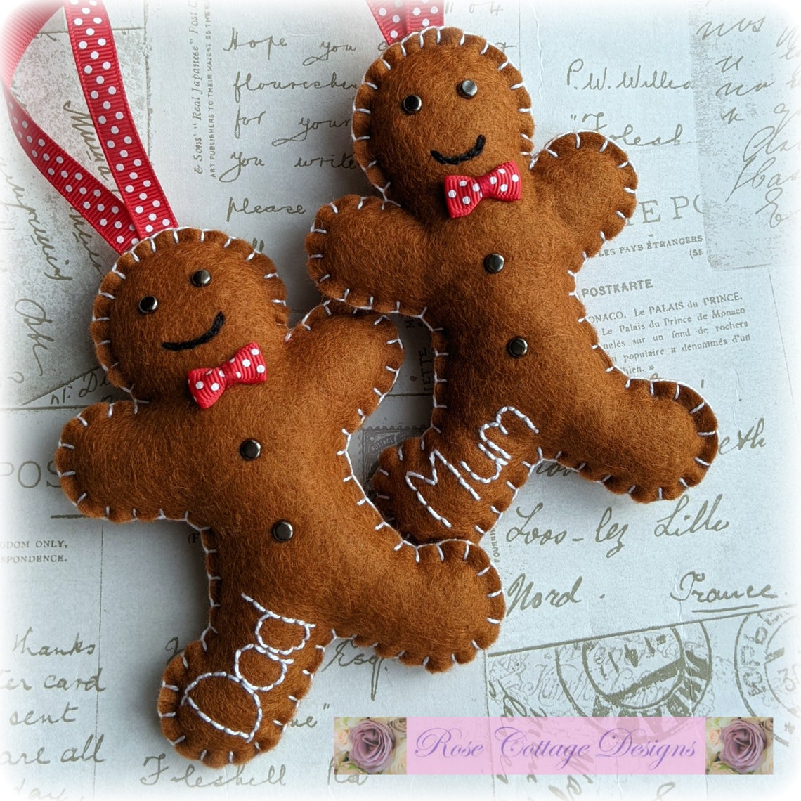 Personalised Felt Gingerbread Man Handmade Ornament | Etsy