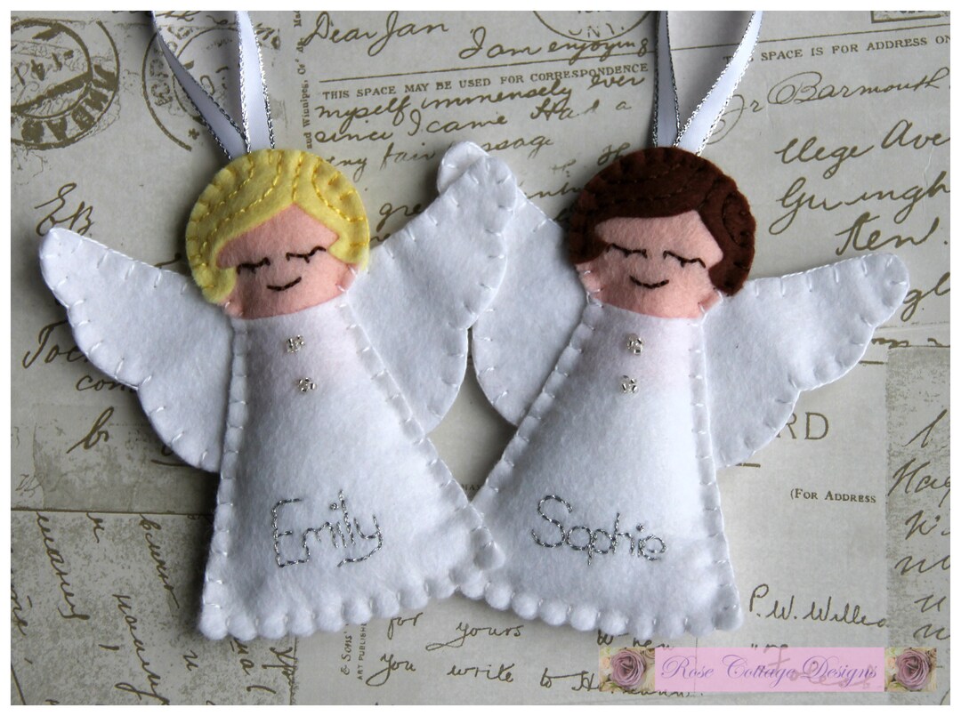 Personalised Felt Angel Handmade Ornament - Etsy