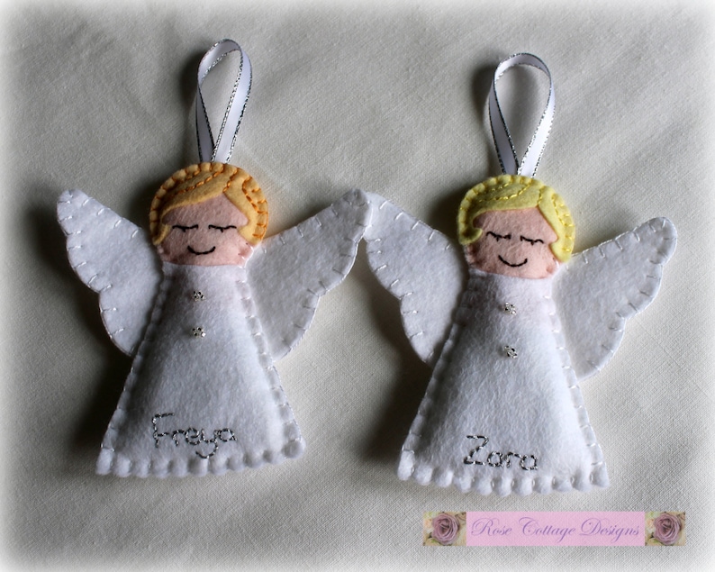 Personalised Felt Angel Handmade Ornament - Etsy