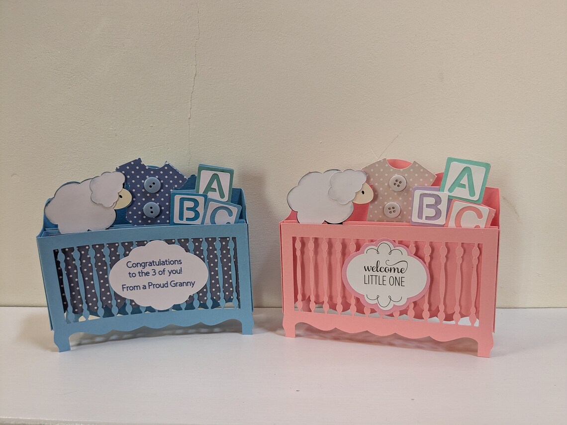 New Baby Pop up Crib Card - Etsy