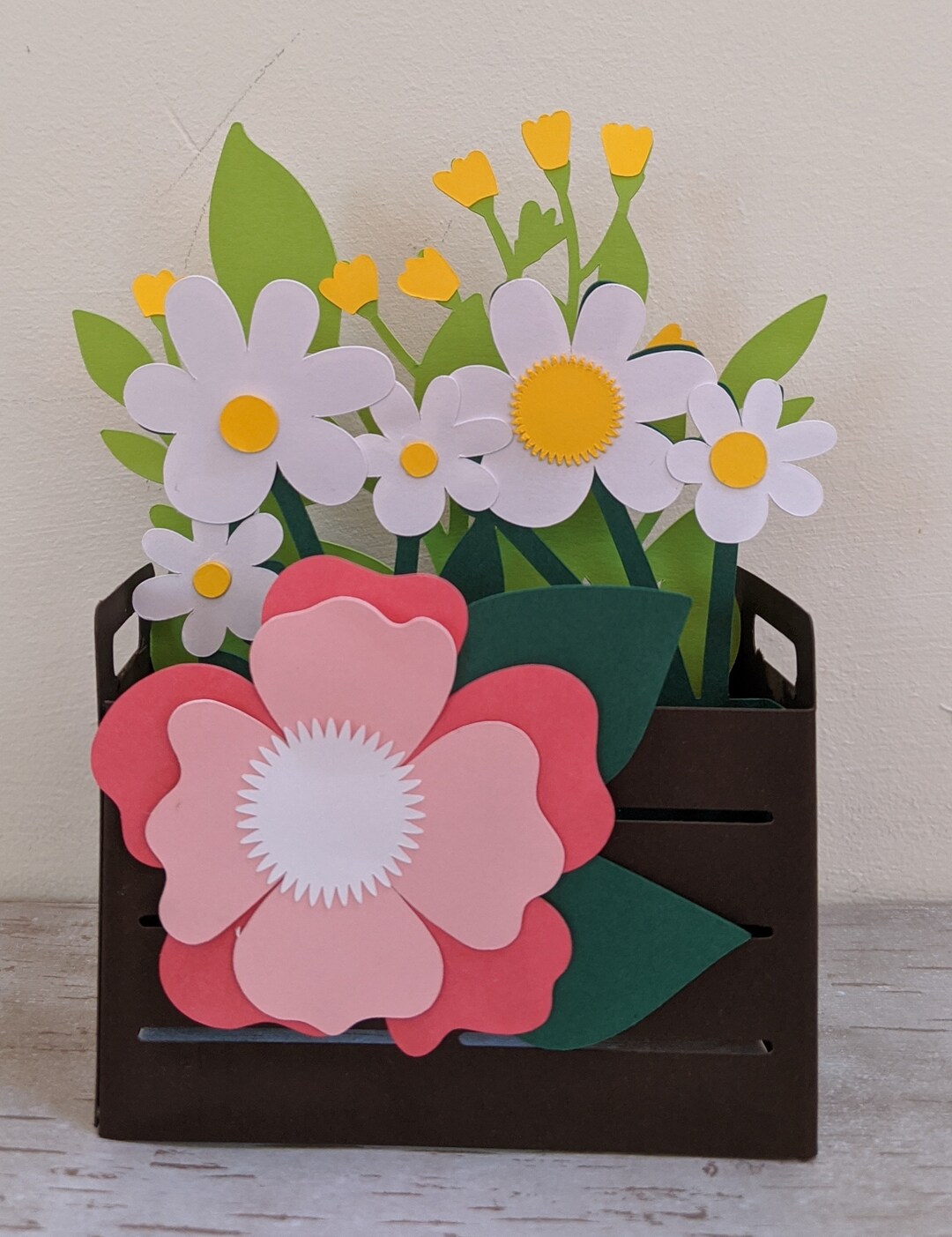 Pop up Daisy Flower Crate Card Blank for All Occasions - Etsy