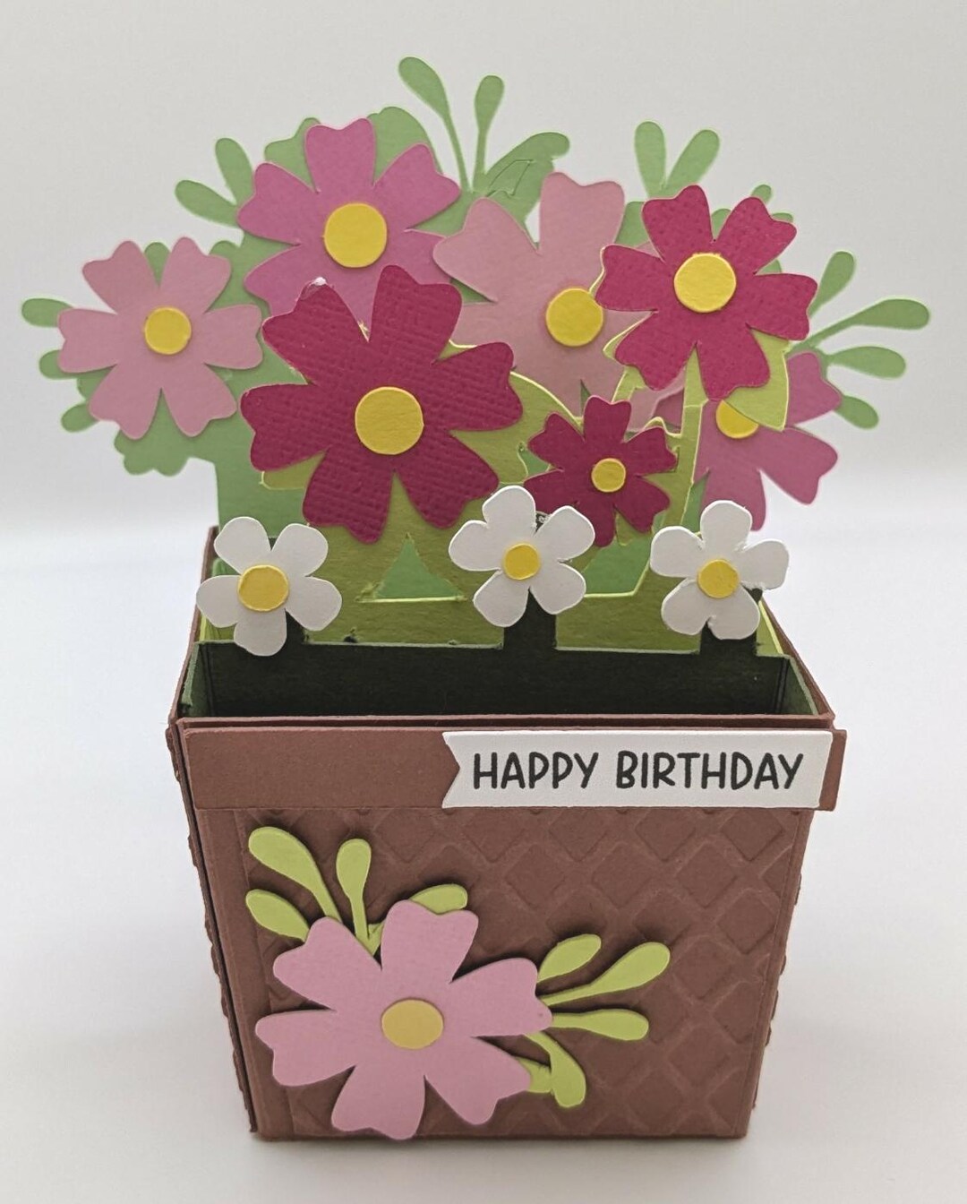 Pop up Flower Pot Card for All Occasions - Pinks - Etsy