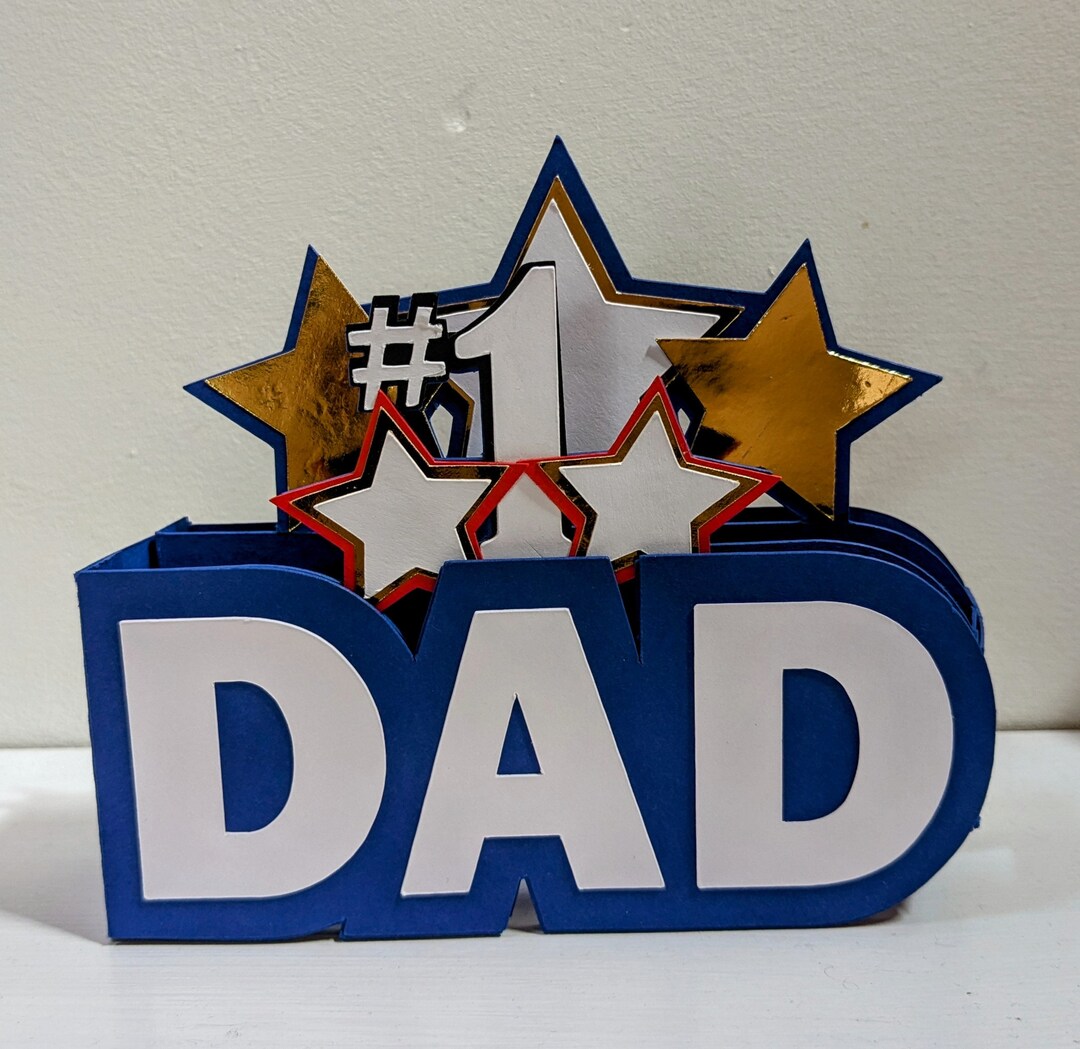 Pop up Card for No 1 Dad, Fathers Day, Birthday - Etsy