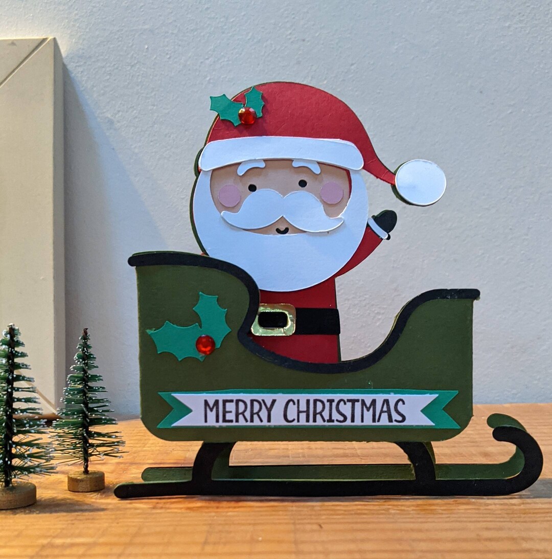 Santa and His Sleigh Pop up Christmas Card - Etsy