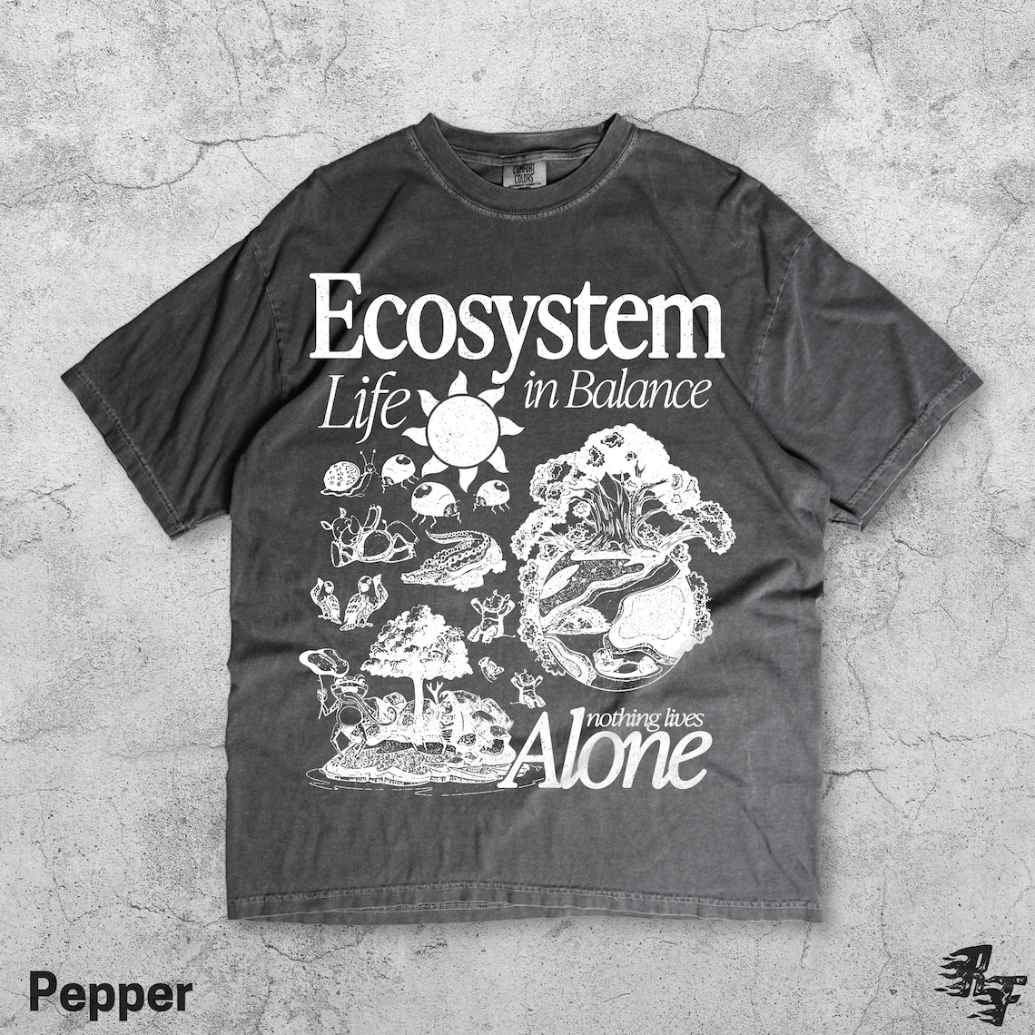Ecosystem Biology Vintage T-shirt, Retro Ecology Graphic Tee, 90s ...