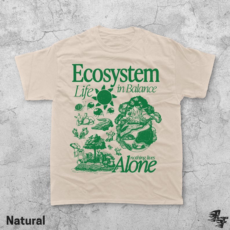 Ecosystem Biology Vintage T-shirt, Retro Ecology Graphic Tee, 90s ...