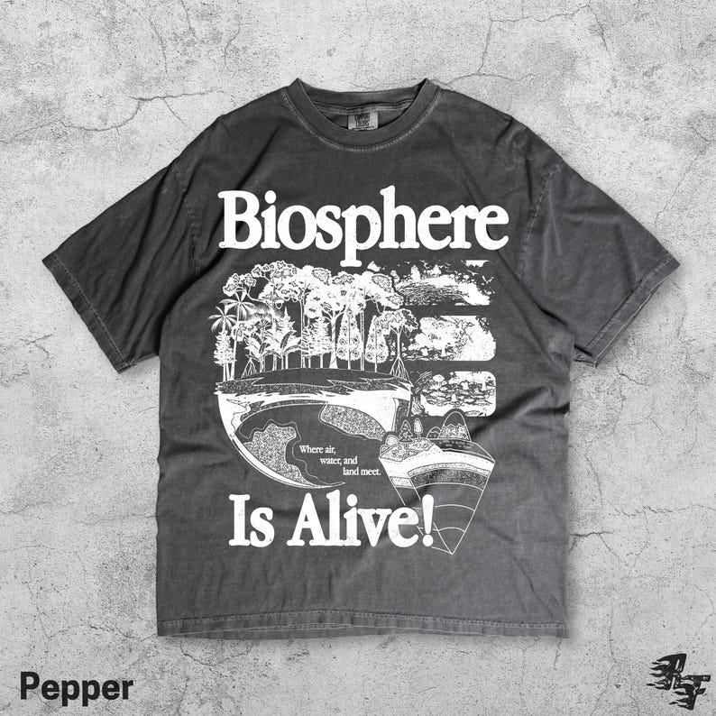 Biosphere Vintage Science T-shirt, Retro Biology Nature Graphic Tee ...