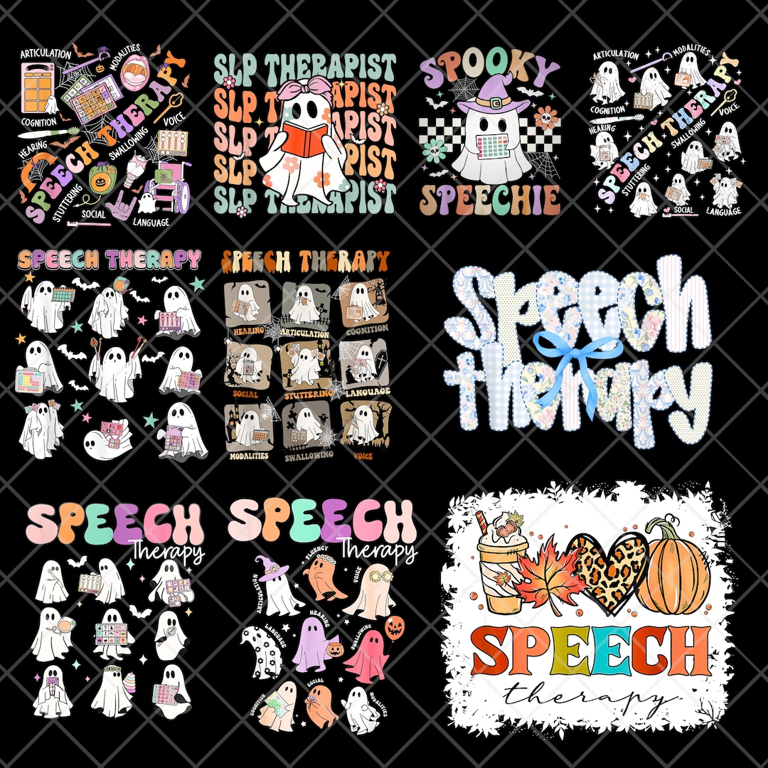 Funny SLP Halloween PNG: Spooky Speech Therapist Shirt Design (digital ...