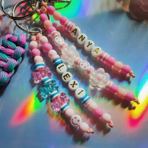 Personalized Kids Keychain, School Bag Charm Tag, Paracord Keychain ...