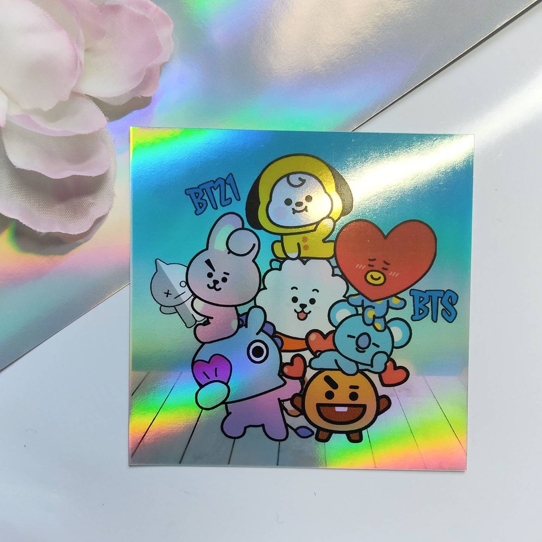 Bt21 Sticker 70mm Holographic,bts Bt21,bts Sticker,bts Army Gift,bts ...