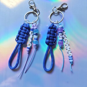 Personalized Kids Keychain, School Bag Charm Tag, Paracord Keychain ...