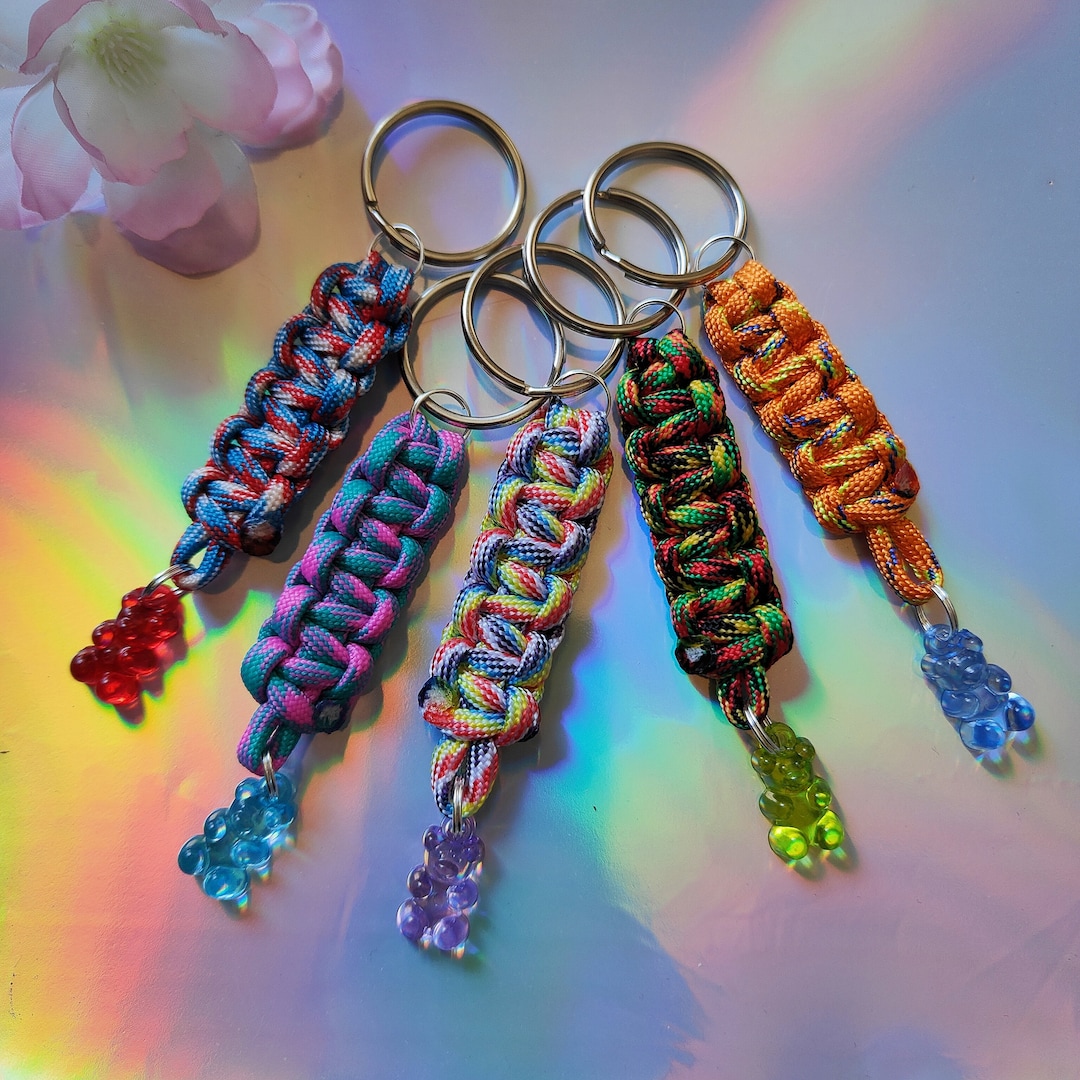 Paracord Keychain,kids Gummy Bear Keyring, Paracord Keyring, Minimalist ...