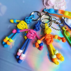 Paracord Fidget Buddy Keychain, Sensory Toy Keyring,pop It Toy,kids Bag ...