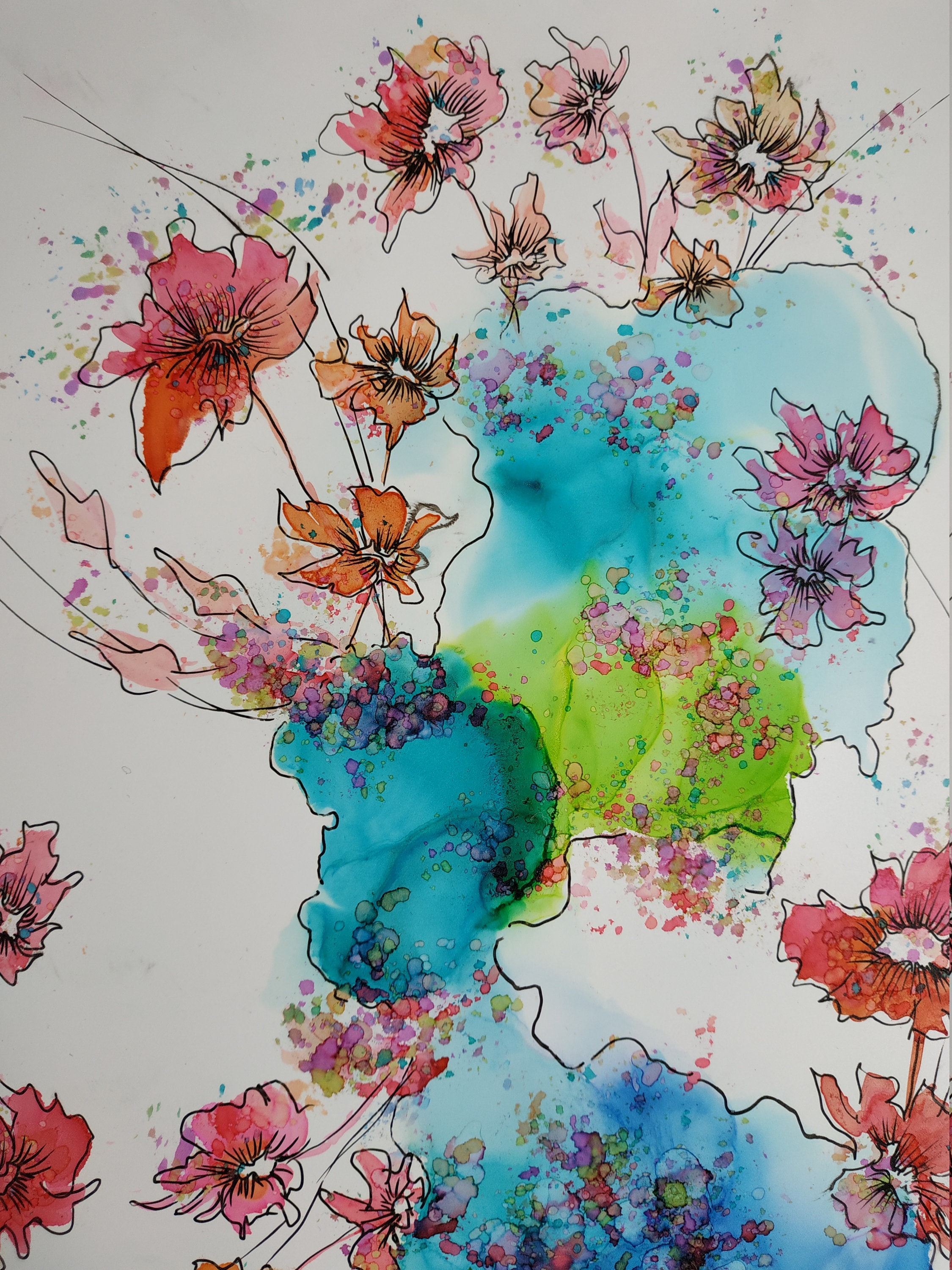 Alcohol ink paintingoriginal abstract paintingalcohol ink | Etsy