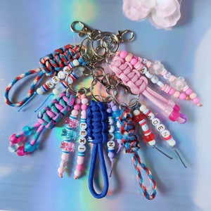 Personalized Kids Keychain, School Bag Charm Tag, Paracord Keychain ...