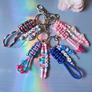Personalized Kids Keychain, School Bag Charm Tag, Paracord Keychain ...