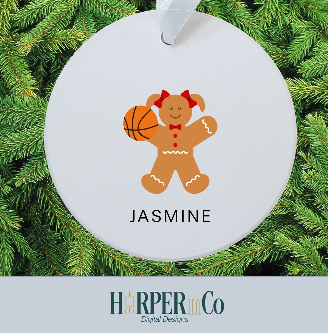 Basketball Personalized Christmas Ornament, Personalized Gingerbread ...