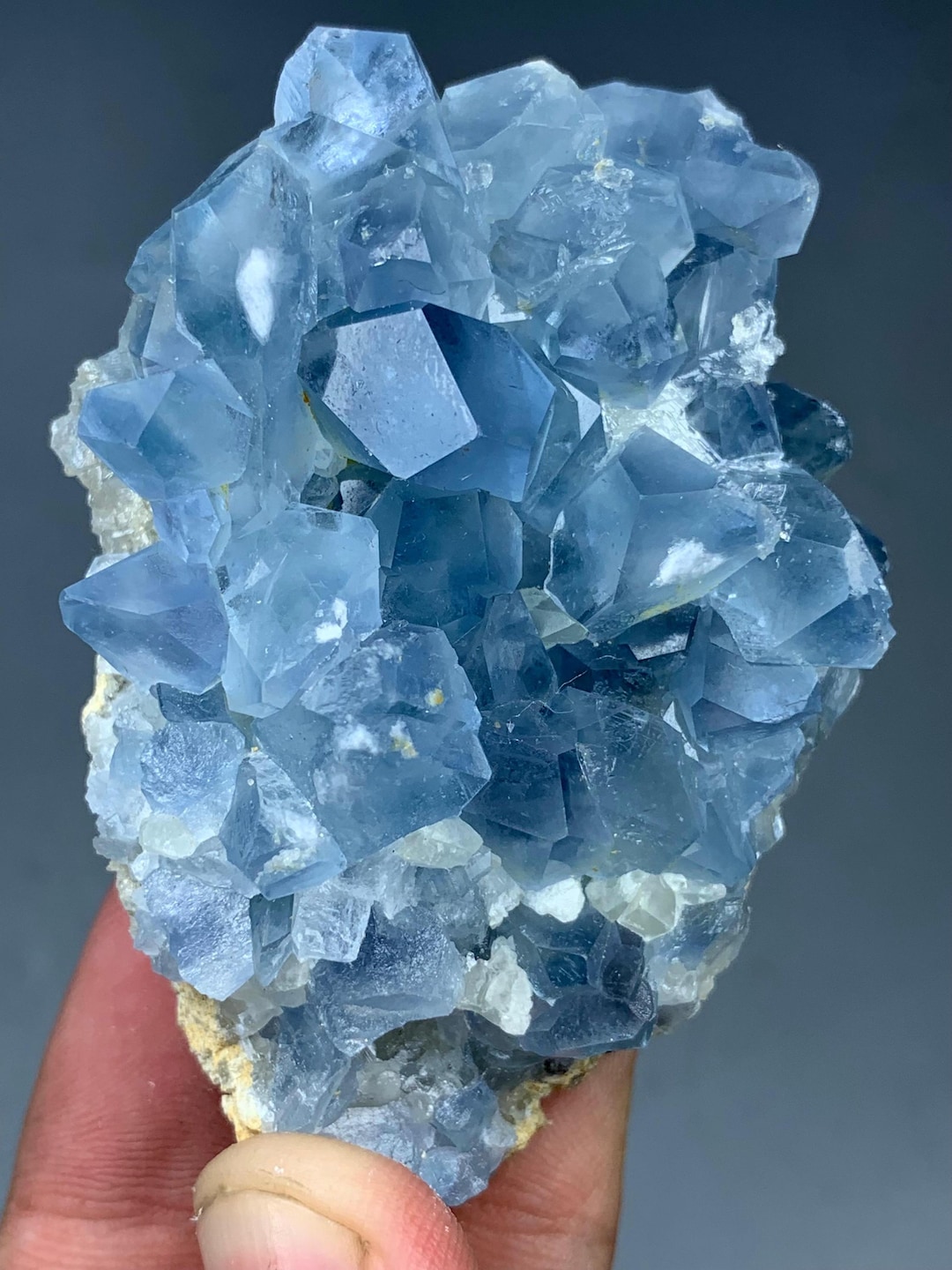 Rare Natural Celestine Crystal Cluster Specimen – Blue Celestite ...