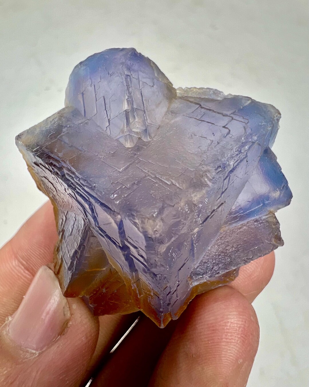 53g Natural Blue Purple Fluorite Octahedral Crystal Cluster From ...