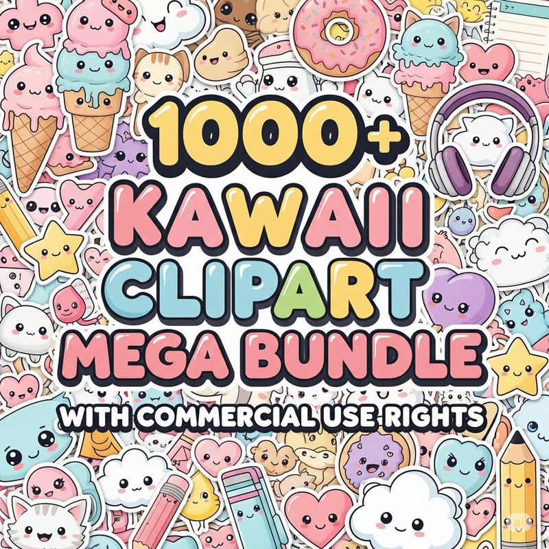 Cute Kawaii Sticker Digital - Etsy