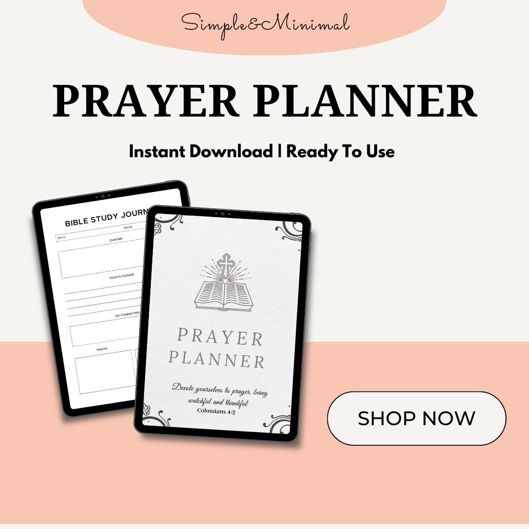 Prayer Journal Printable Bible Study Planner Faith Based Bible Study ...