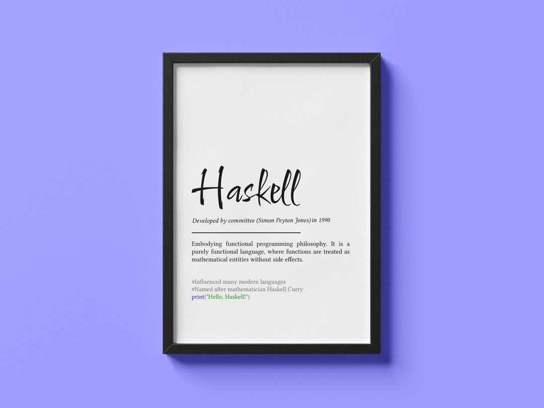 Haskell Poster | Programming Language Print - Etsy