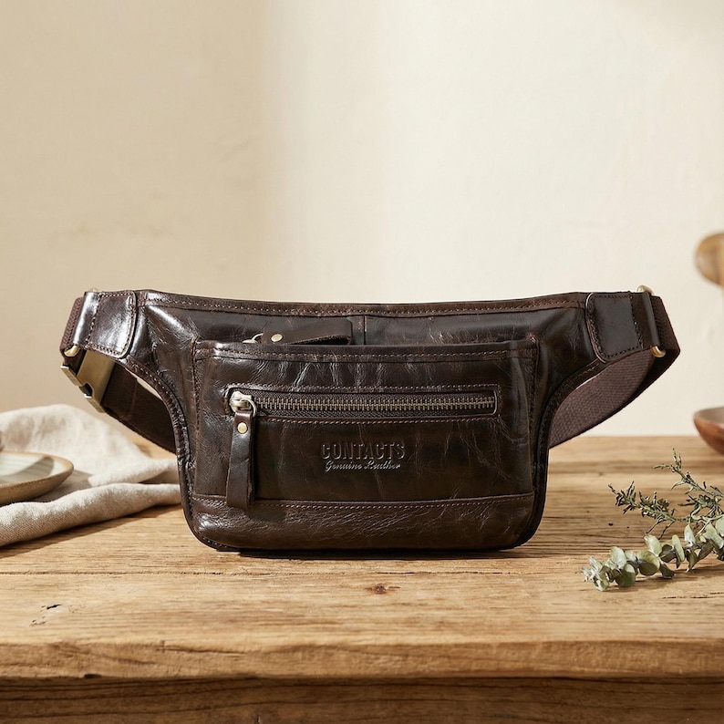 Personalized Leather Fanny Pack - Custom Crossbody Bum Bag - Leather ...