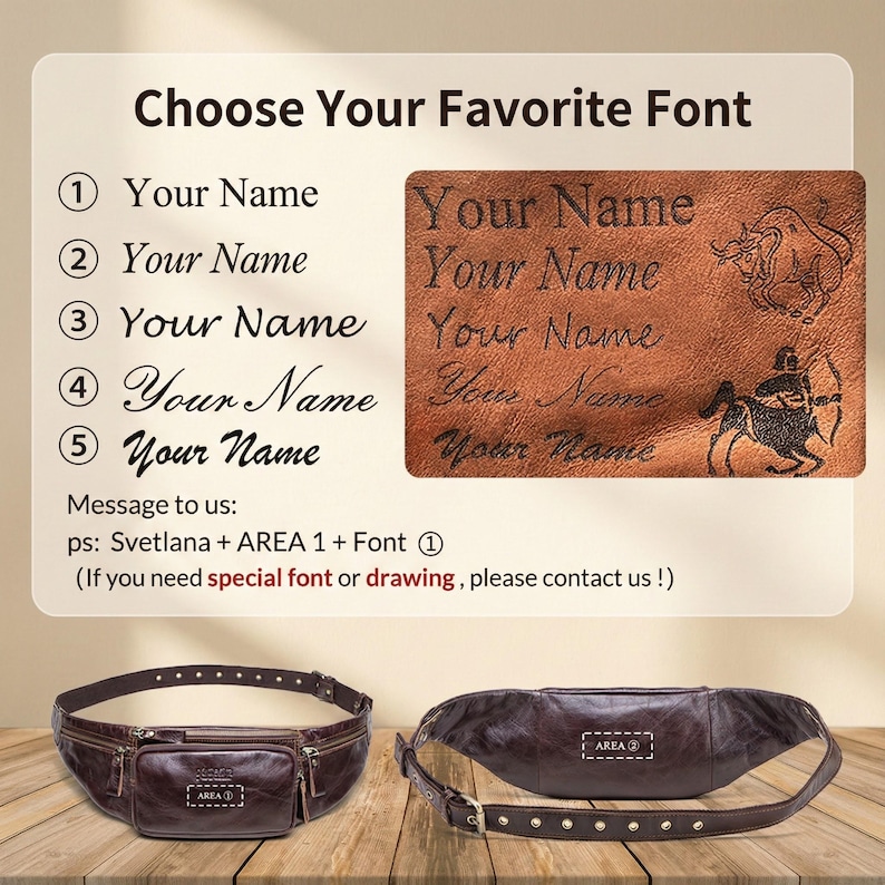 Personalized Leather Fanny Pack - Custom Crossbody Bum Bag - Leather ...